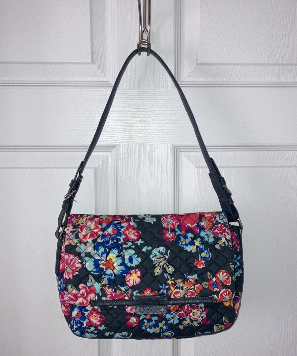Vera Bradley Iconic Shoulder Bag in Pretty Posies Pur… - Gem