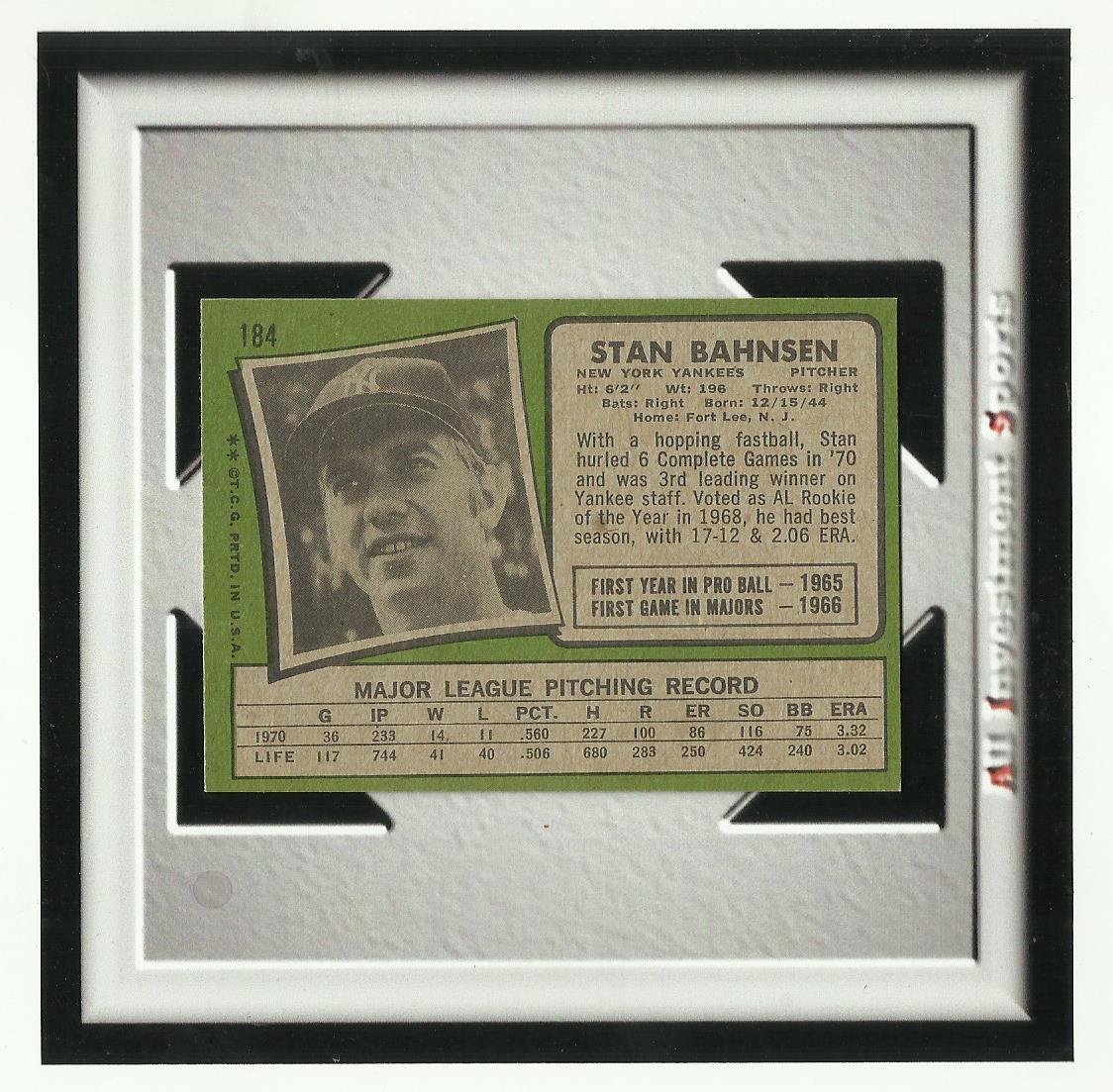 1971 Topps STAN BAHNSEN #184 NM-MT **great baseball card for your set ...