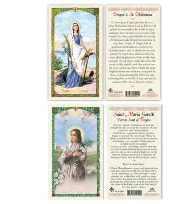 Laminated St. Philomena AND St. Maria Goretti Holy Prayer Card Set ...