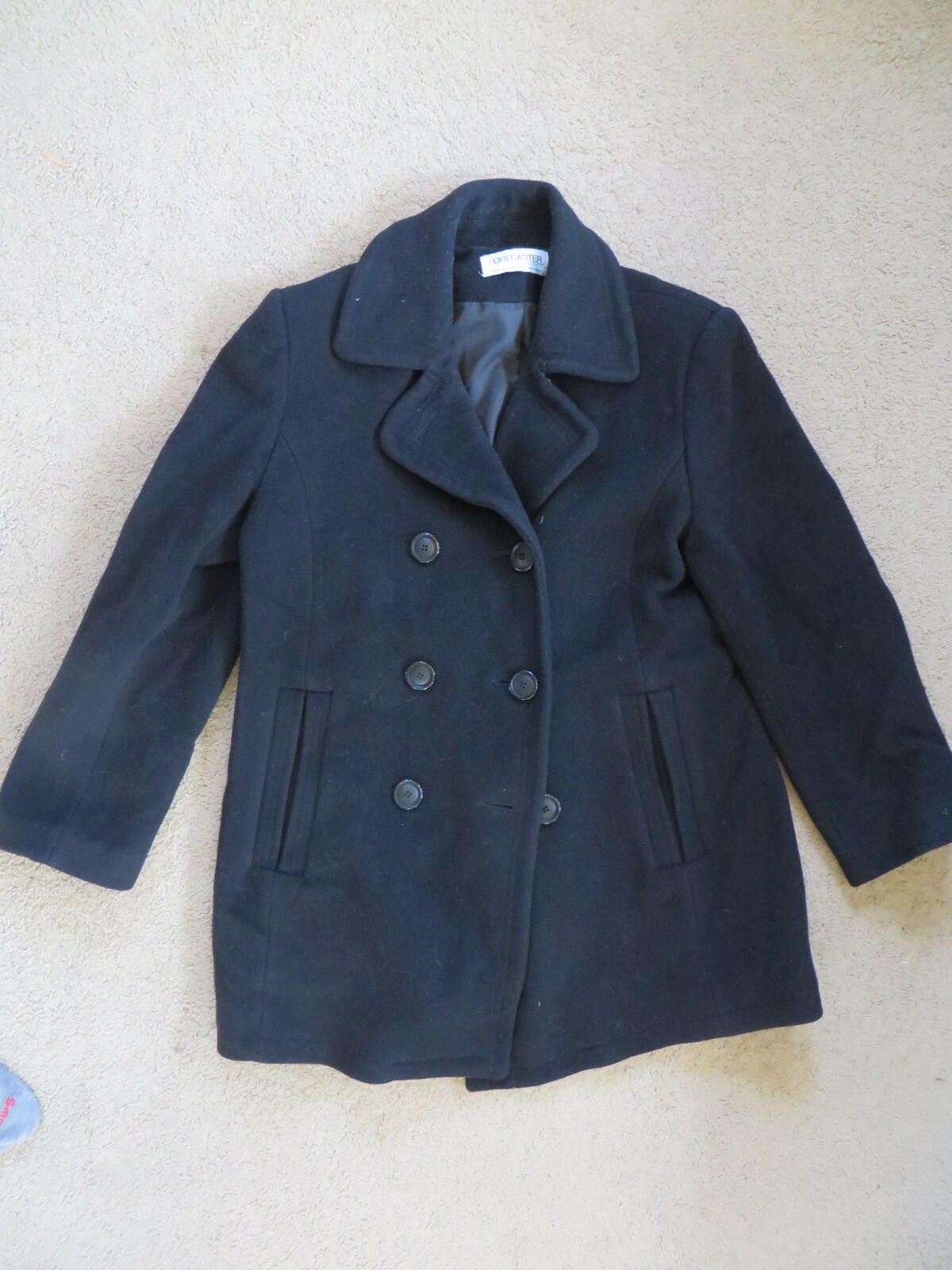 GREAT Forecaster of Boston black 80% lambswool pea coat - womens 12 | eBay