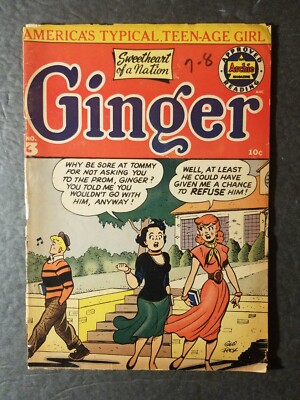 RARE Ginger #3 Pre-Code Golden Age Archie Teen Comic 1952 cover | eBay