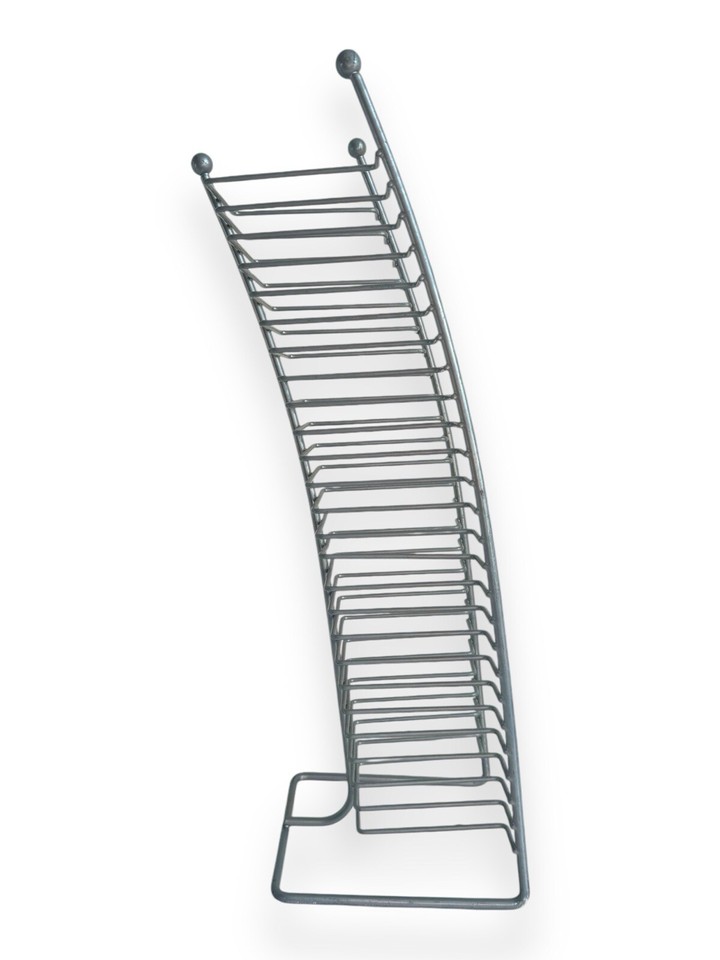 Vintage CD Rack / Shelf - Holds 25 CDs Metal Wire Freestanding Storage ...