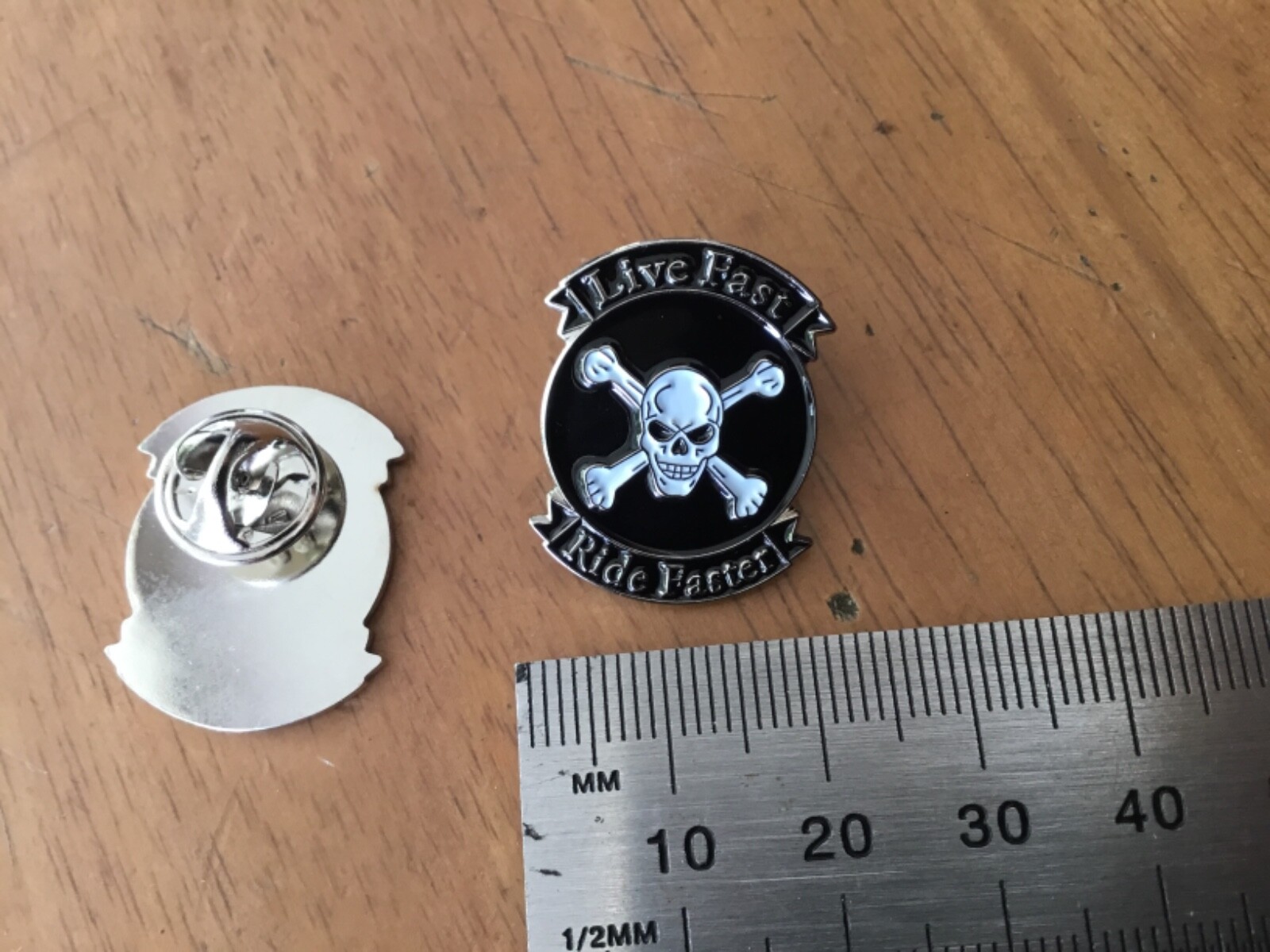 Live fast ride faster. Metal biker vest pin Motorcycle Motorbike ...