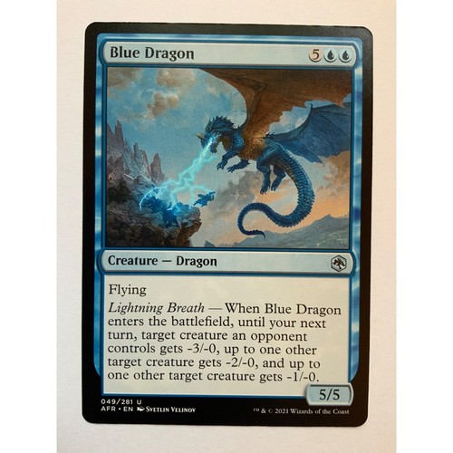MTG Magic The Gathering Blue Dragon AFR 049/281 Rare Creature Card Blue ...
