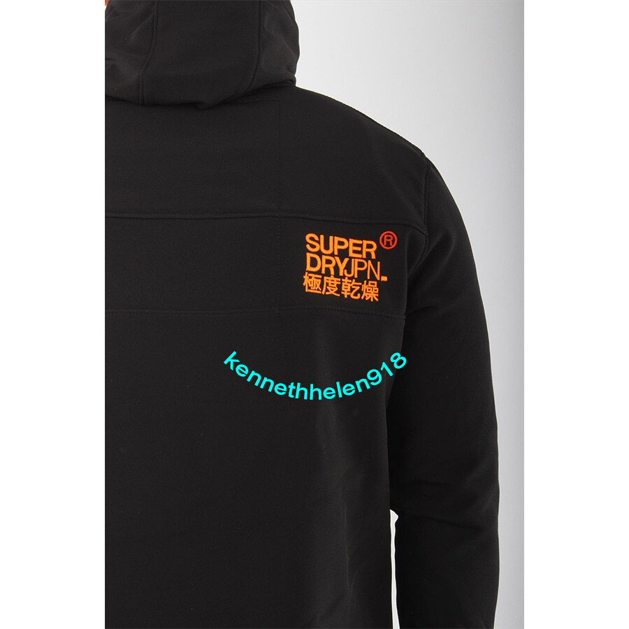 SUPERDRY WINDTREKKER JACKET COAT BLACK FLURO ORANGE MENS SIZE LARGE | eBay