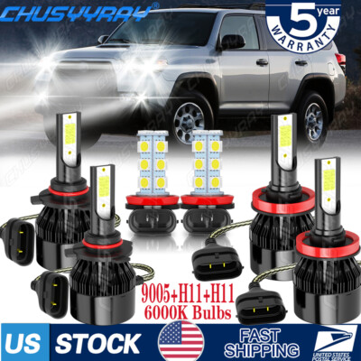 For Toyota 4Runner 2010-2020 - 6x LED Headlight Bulbs Hi/lo Beam+Fog ...