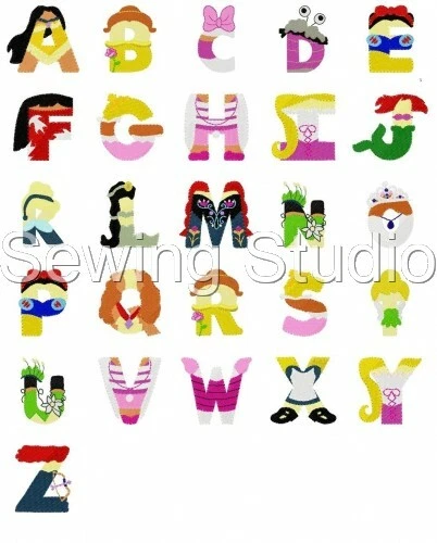Disney Character Embroidery Font