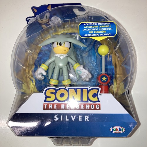 New 2024 Silver The Hedgehog w/Checkpoint 4" Action Figure JAKKS ...