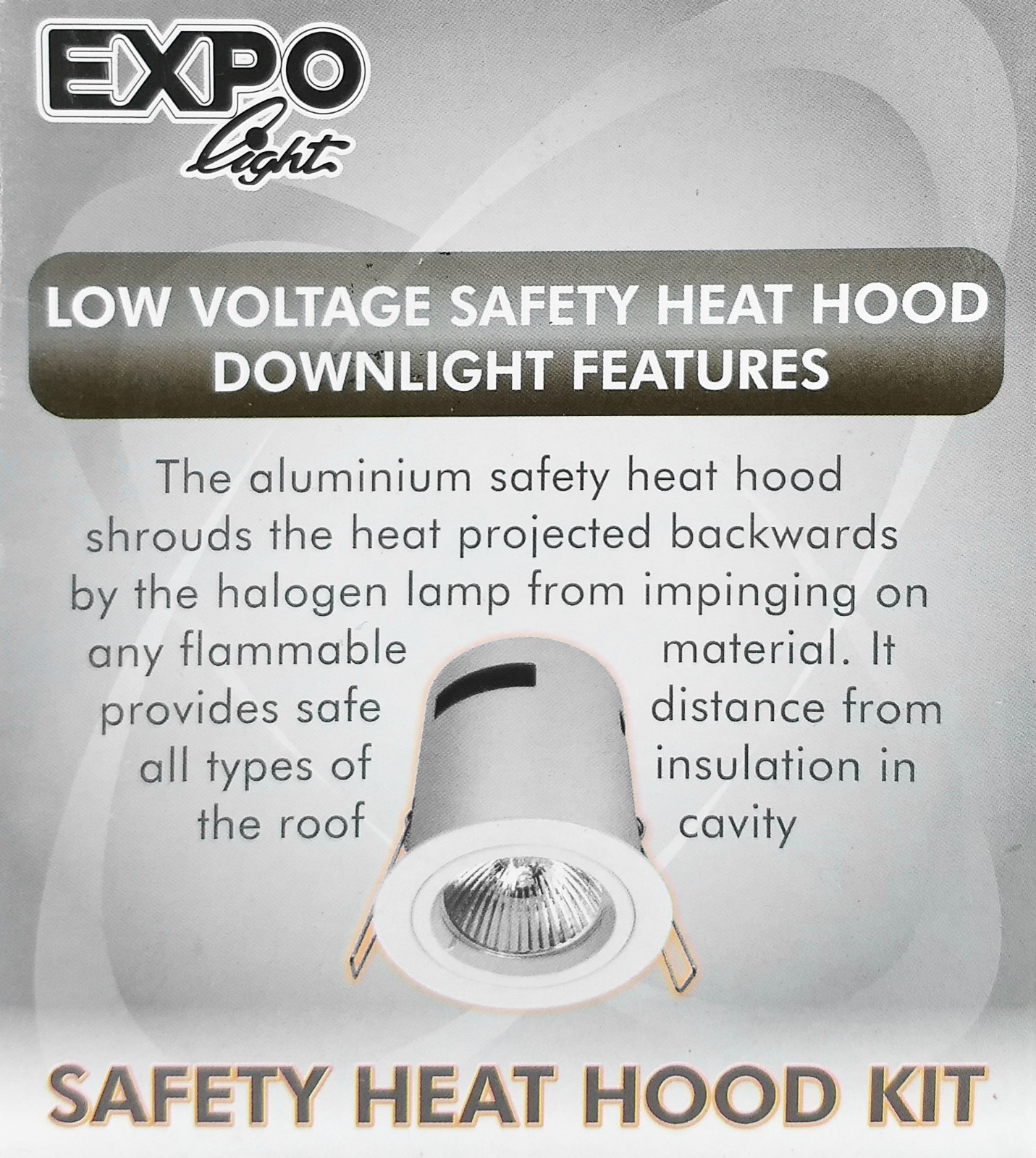 4 x White Round Fixed Downlight Kits with Heat Hoods & Transformers 12V ...