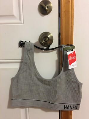 NEW WOMEN SIZE XL HANES ORIGINALS RIB SCOOP CROP COMFORTFLEX FIT ...