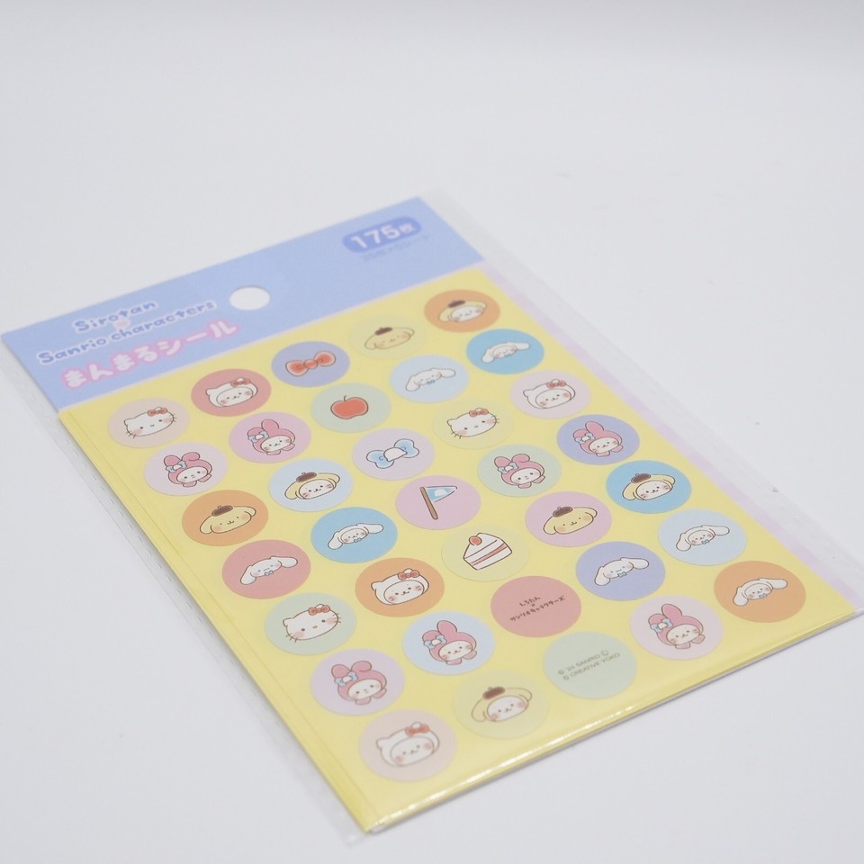 Sanrio Characters x Creative Yoko Sirotan JAPAN 2024 Round Stickers ...