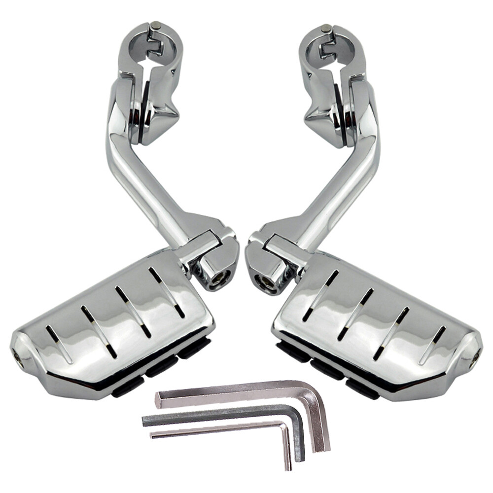 Chrome Long Highway Foot Pegs Crash Bar For Harley Cruiser Motorcycle 1 ...