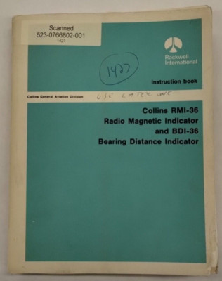 Collins RMI-36 Radio Magnetic Indicator & BDI-36 Bearing Distance ...