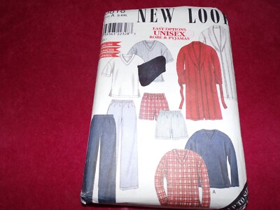 🌹 NEW LOOK #6816-MEN'S ROBE-SUMMER & WINTER "V" NECKLINE PJ's PATTERN S ...