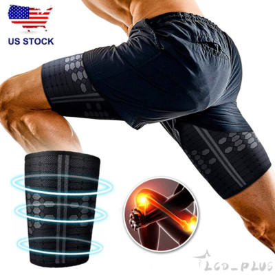 Compression Thigh Hamstring Support Sleeve Brace Sport Upper Leg Pain ...