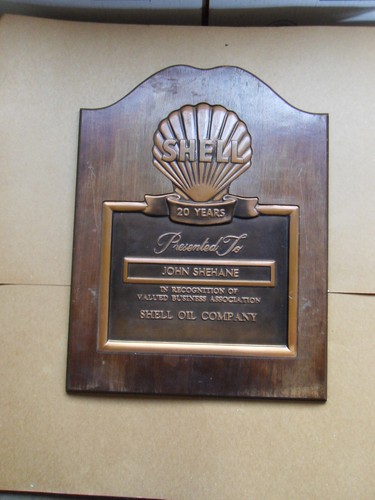 RARE 1950s VINTAGE “SHELL OIL CO” AWARD of MERIT for 20 Years of VALUED ...