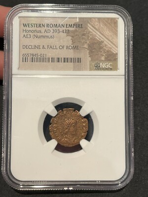 Western Roman Empire Honorius, AD 393-423 AE3 (Nummus) Decline & Fall ...