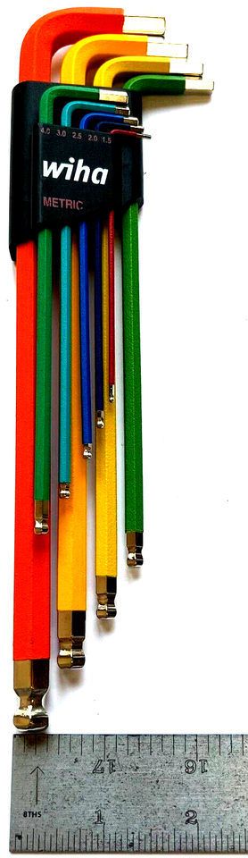 WIHA 66980 9 PIECE MAGIC RING SCREW HOLDING BALL END HEX KEY SET - NEW ...