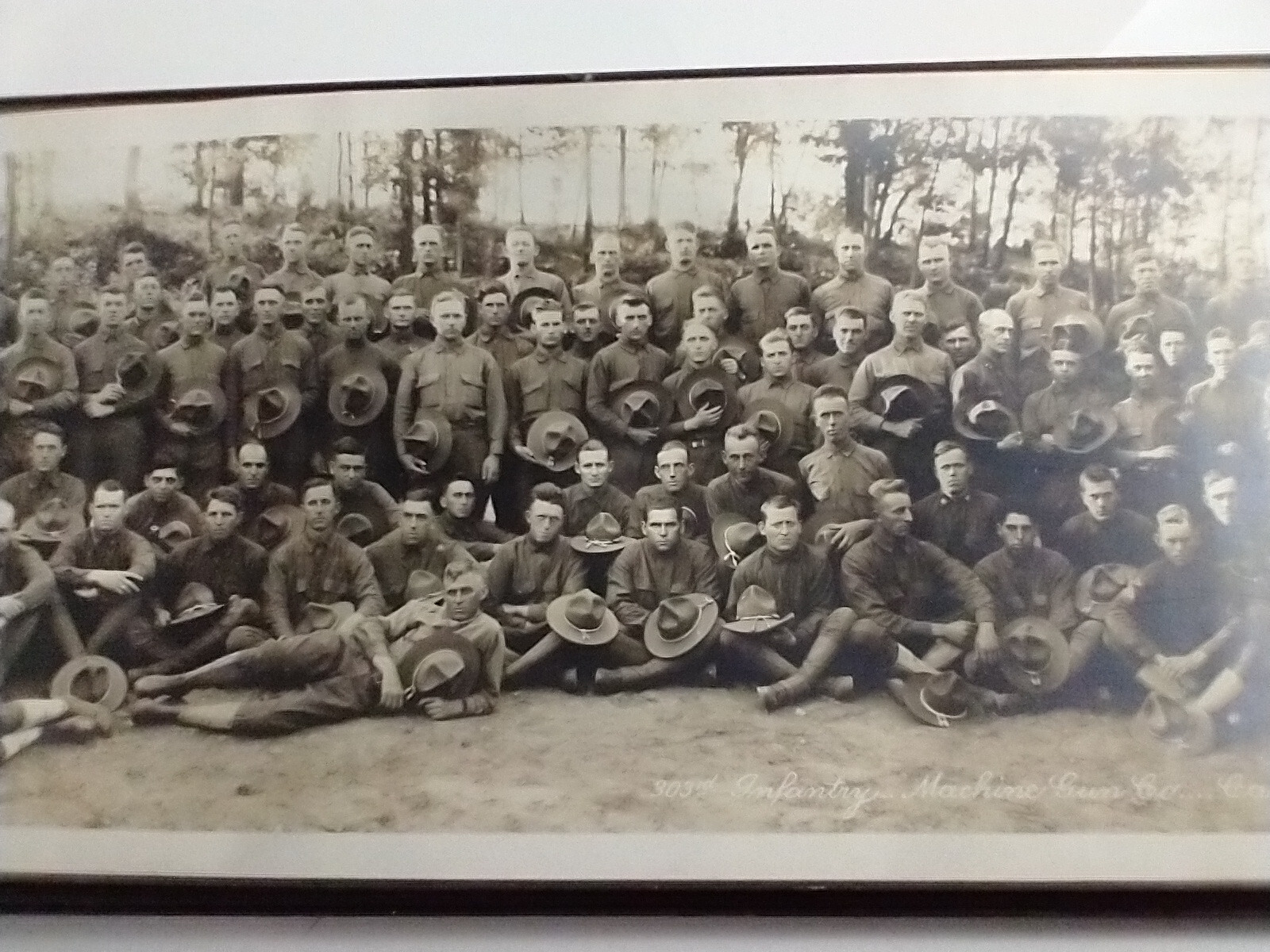 303 RD INFANTRY MACHINE GUN CO.CAMP DEVENS MA JUNE 1918 YARD LONG PHOTO ...