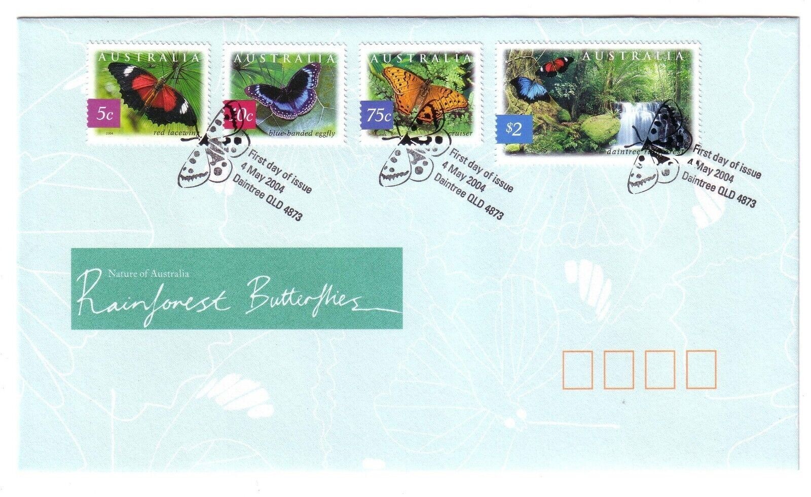 Australia 2004 - Rainforest Butterflies, Postmarked Daintree QLD 4873 ...