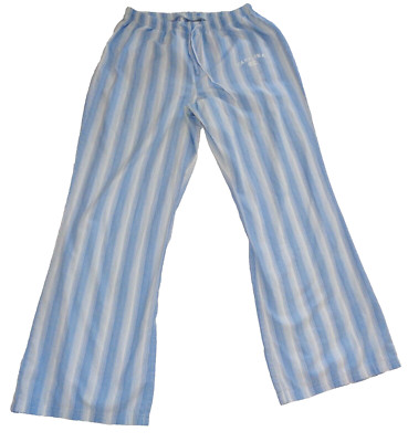Women's Blue & White Striped Elastic Waist "UNC" Pajama Pants by Gear ...