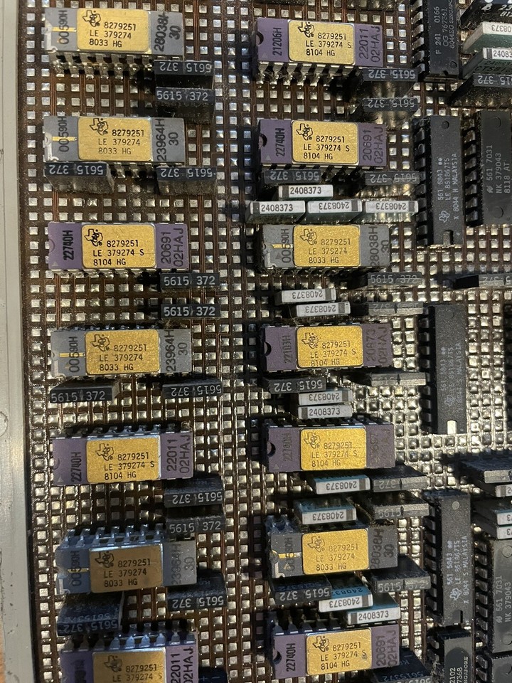Rare Vintage IBM Mainframe PCB 6031161 w/ 36 Double Stacked Gold ICs | eBay