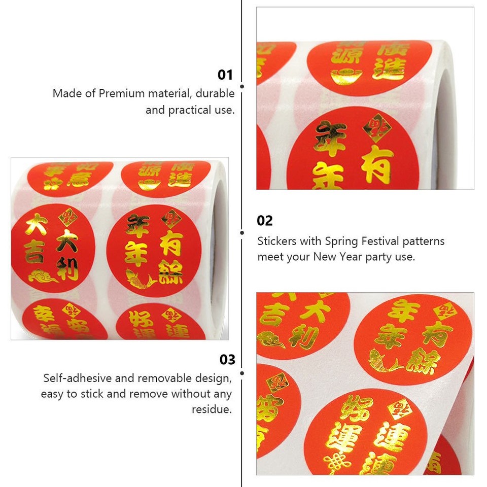 2 Rolls Sticker Chinese Good Luck Christmas Craft Stickers | eBay Australia