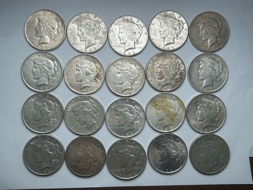 Roll of 20 Peace Silver Dollars - Nice Lot of Silver Coins! | eBay