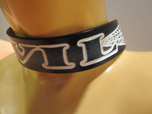 Nos Black Leather Evil Spiderweb Star Motorhead Choker Collar Necklace ...