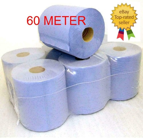 Blue Centrefeed Rolls 2-Ply, 6 Pack,70m,90m,120m,60m, Hand Wipes Paper ...