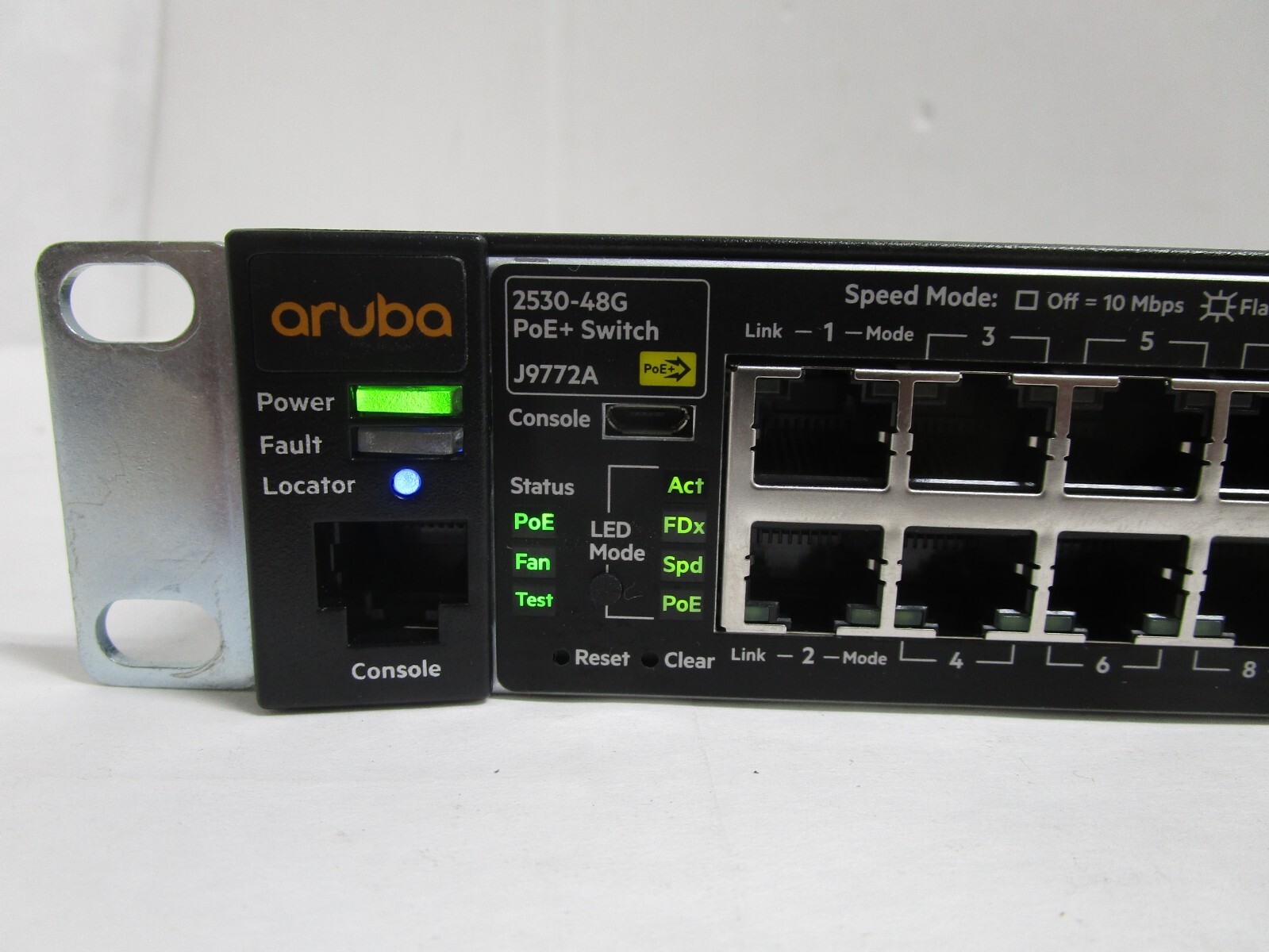 J9772A ARUBA HPE 2530-48G-PoE+ 48 port Switch with rackear power cord ...