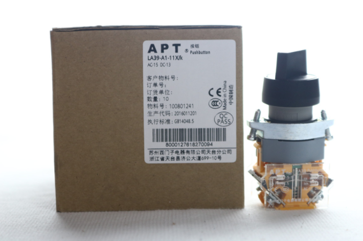 1PC New APT LA39-A1-11X/K LA39-A1-11X Pushbutton Switch Black 1NO+1NC ...