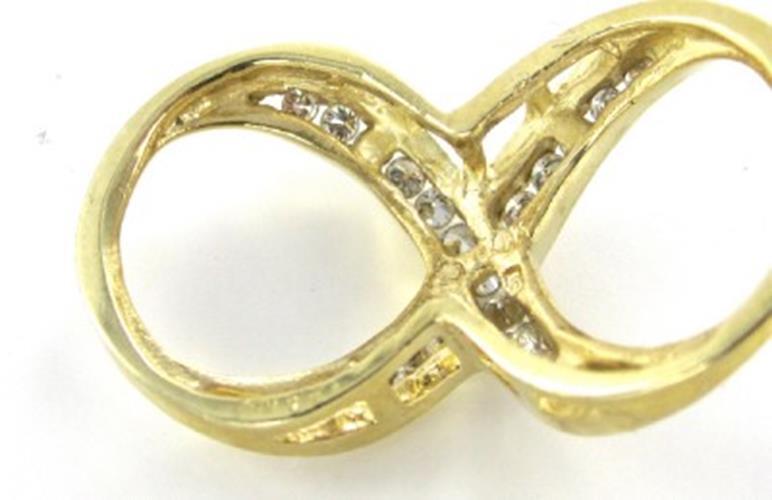 14Kt Yellow Gold Diamond Infinity Slide Pendant Charm | eBay