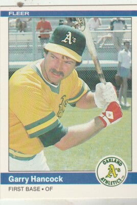 FREE SHIPPING-MINT-1984 Fleer #445 Garry Hancock Athletics PLUS BONUS ...