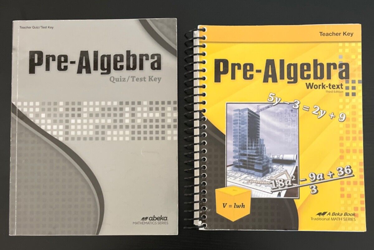 Abeka Pre-Algebra set of 2, answers keys, 3rd edition | eBay