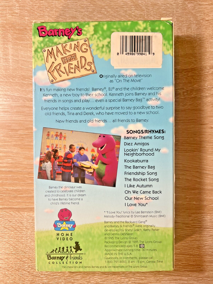 Barney & Friends Collection Barney's Making New Friends VHS 1995 Kids ...