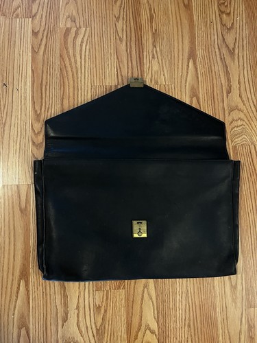 Mark Cross Vintage Black Leather Luxury Documents Bag Made In Italy | eBay