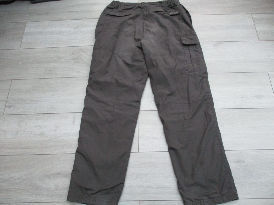 Craghoppers Mens Kiwi Insulated Trousers 34R Bark Walking Hiking Lined ...