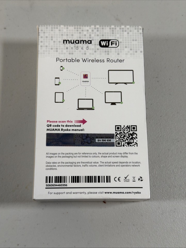 Muama Ryoko 4G-LTE Mobile Broadband Portable Wireless WiFi Router W Sim ...