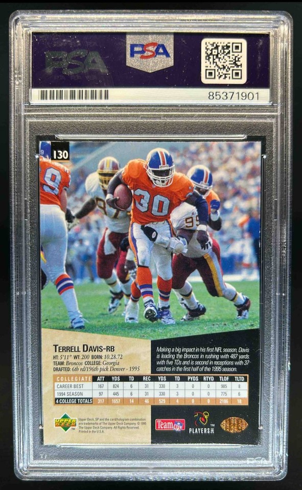 Football Trading Card Terrell Davis PSA/DNA Certified Authentic Auto | eBay
