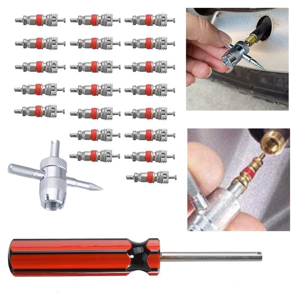 Tire Valve Core Tool Reach Tight Spaces Electroplated Iron Rod Tire ...