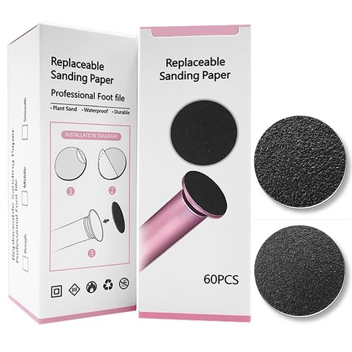 60 Pcs Sandpaper Set 1.7'' x 1.7'' for Electric Foot Callus Remover ...