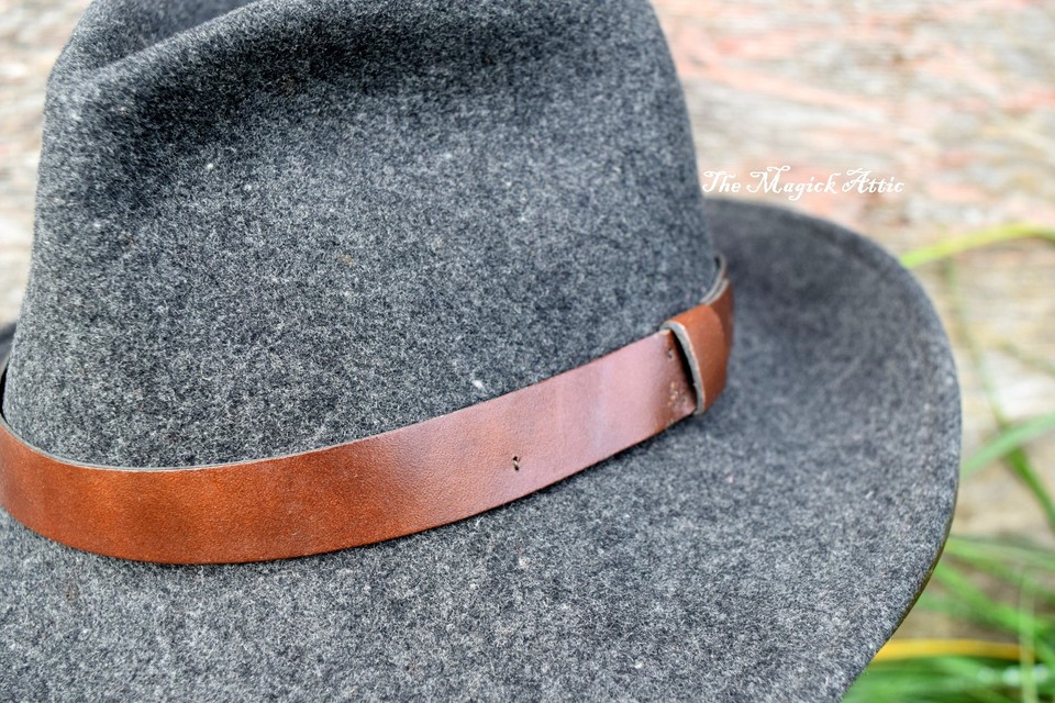 Charcoal Gray Worn Wool Leather Pendleton Hat ~ Size Large/XL ~ Ranch ...