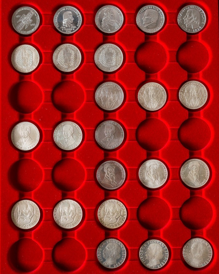 Deutsche Gedenkmünzen 5 DM - 151 St. - Germ. Museum bis Friedr. d. G ...