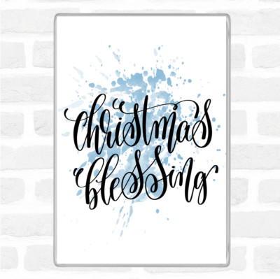 Blue White Christmas Blessing Inspirational Quote Jumbo Fridge Magnet ...