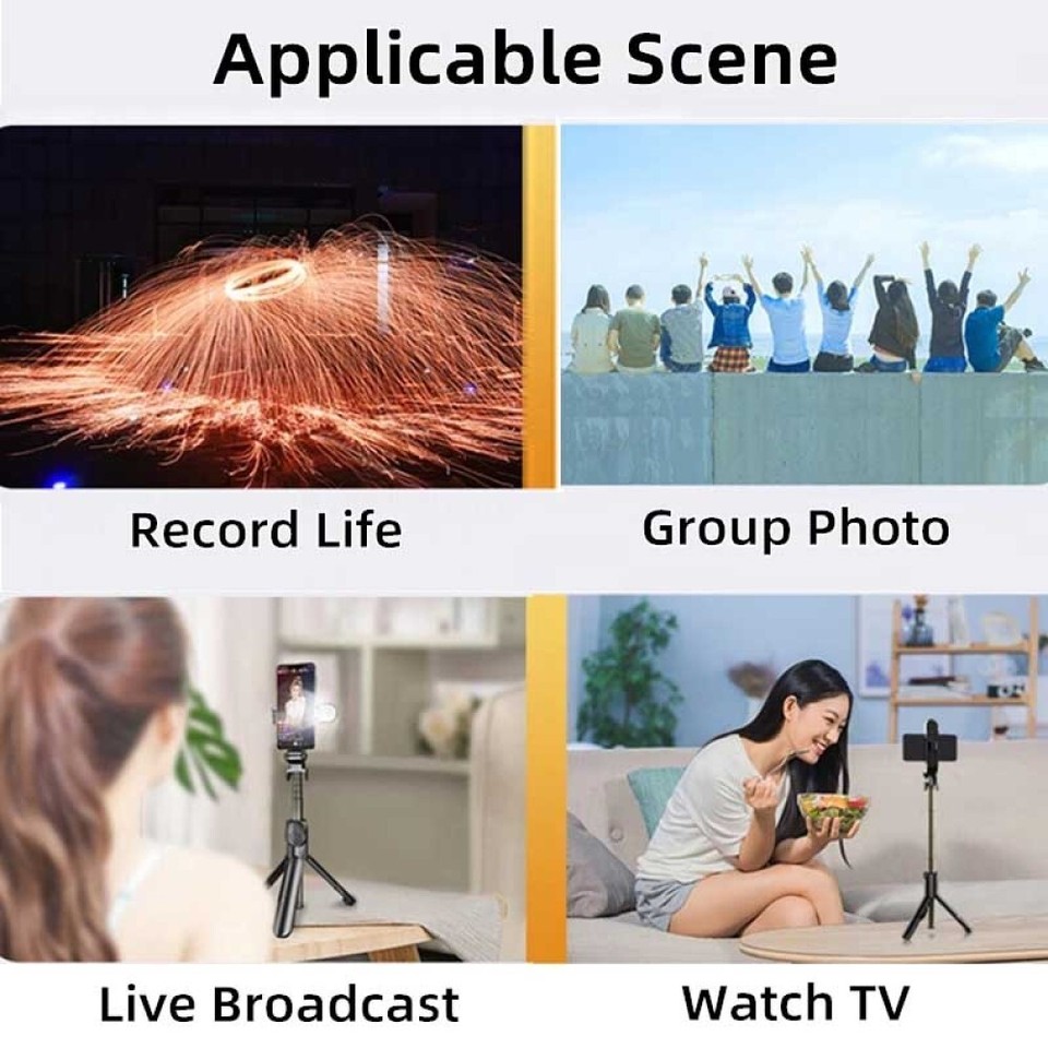 40'' Selfie Stick Tripod All-in-One Portable &Extendable Cell Phone ...