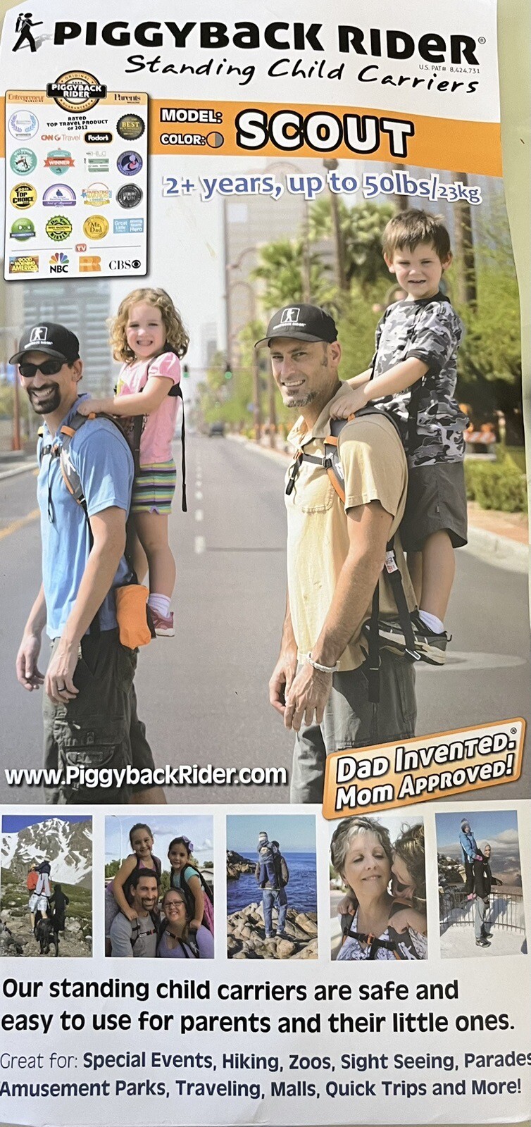 Piggyback Rider Scout Standing Child Toddler Carrier Backpack Events ...