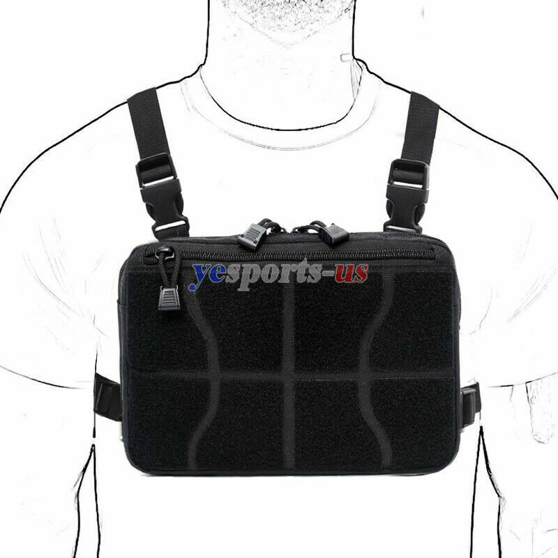 Hunting Combat Chest Rig Bag Tactical Molle Concealed Front Pouch Recon ...