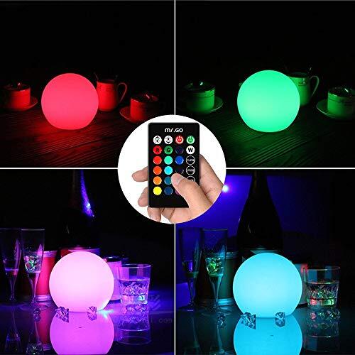 Mr.Go 6-inch RGB Color-Changing LED Globe Orb Light w/Remote Mood Lamp ...