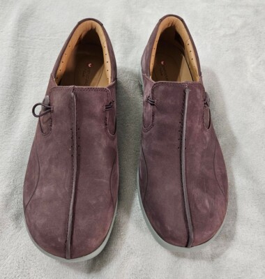 Clarks Unstructured Leather Slip On Shoes Un Loop 2 Walk Aubergine ...